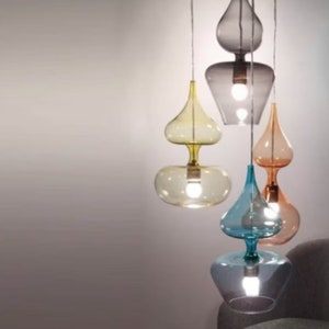 Glass Ceiling Light Set of 4 , Glass Lighting Fixture Handmade ...
