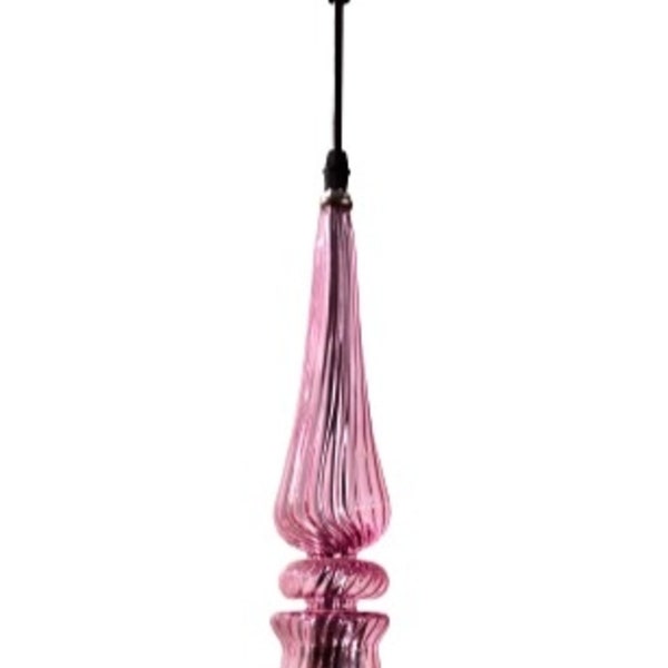 Pink Glass Pendant Light - Etsy