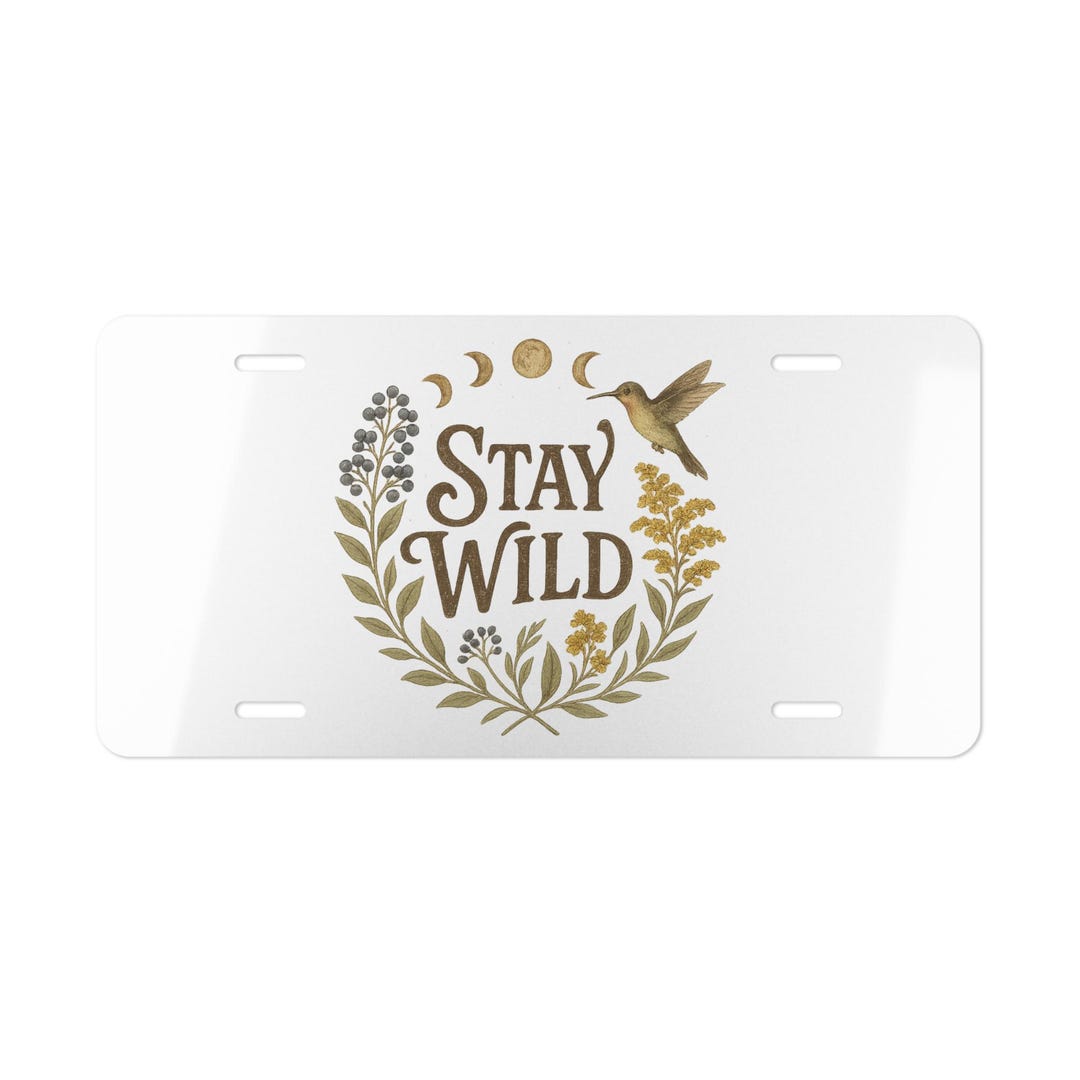 Boho Vanity Plate, Stay Wild License Plate, Personalized Car Decor ...