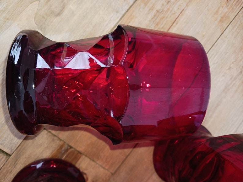 These Are 6 Vintage Viking Ruby Red Georgian Honeycom Drinking Glasses ...