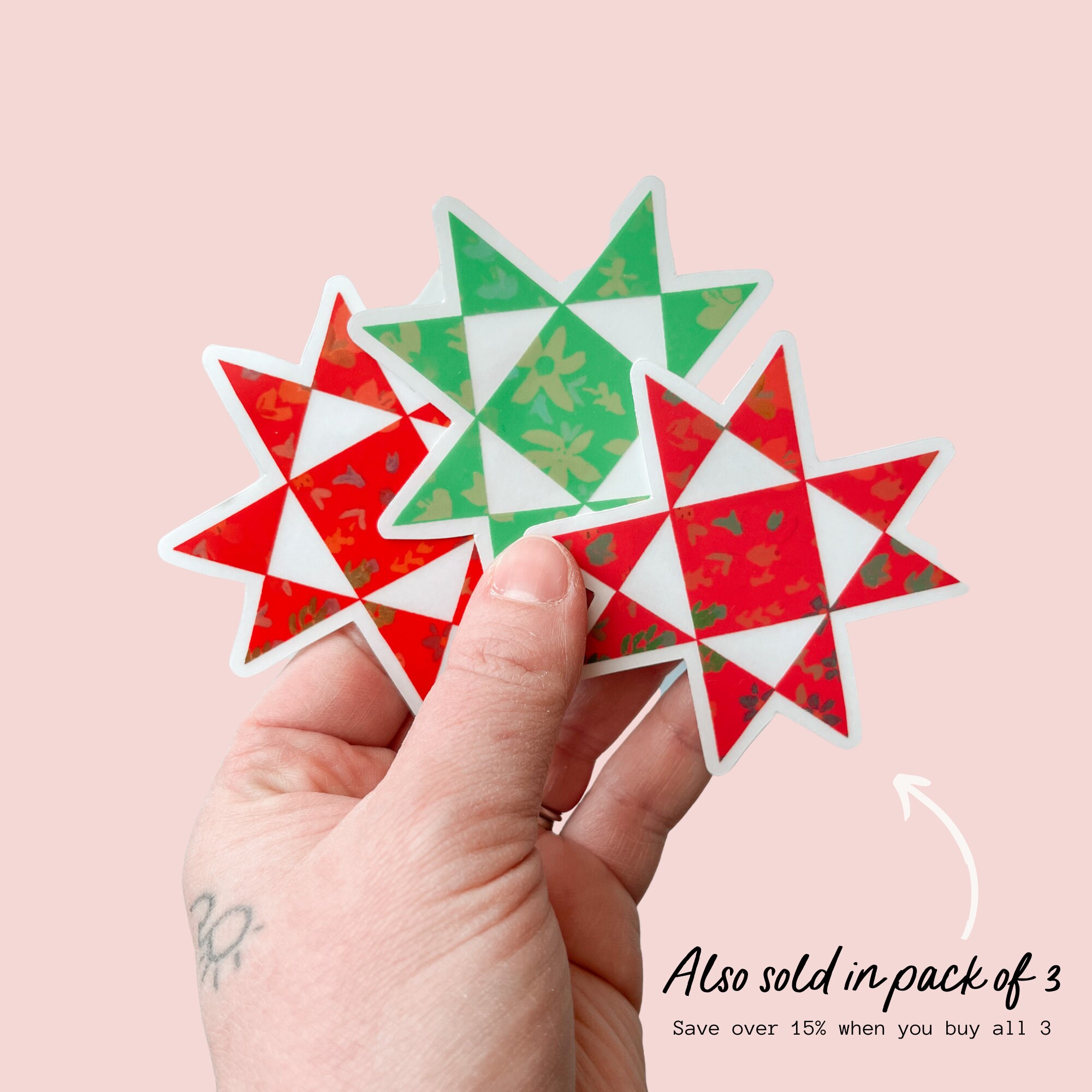 Ohio Star Quilt Block Sticker, Sewing Stickers, Quilting Stickers ...