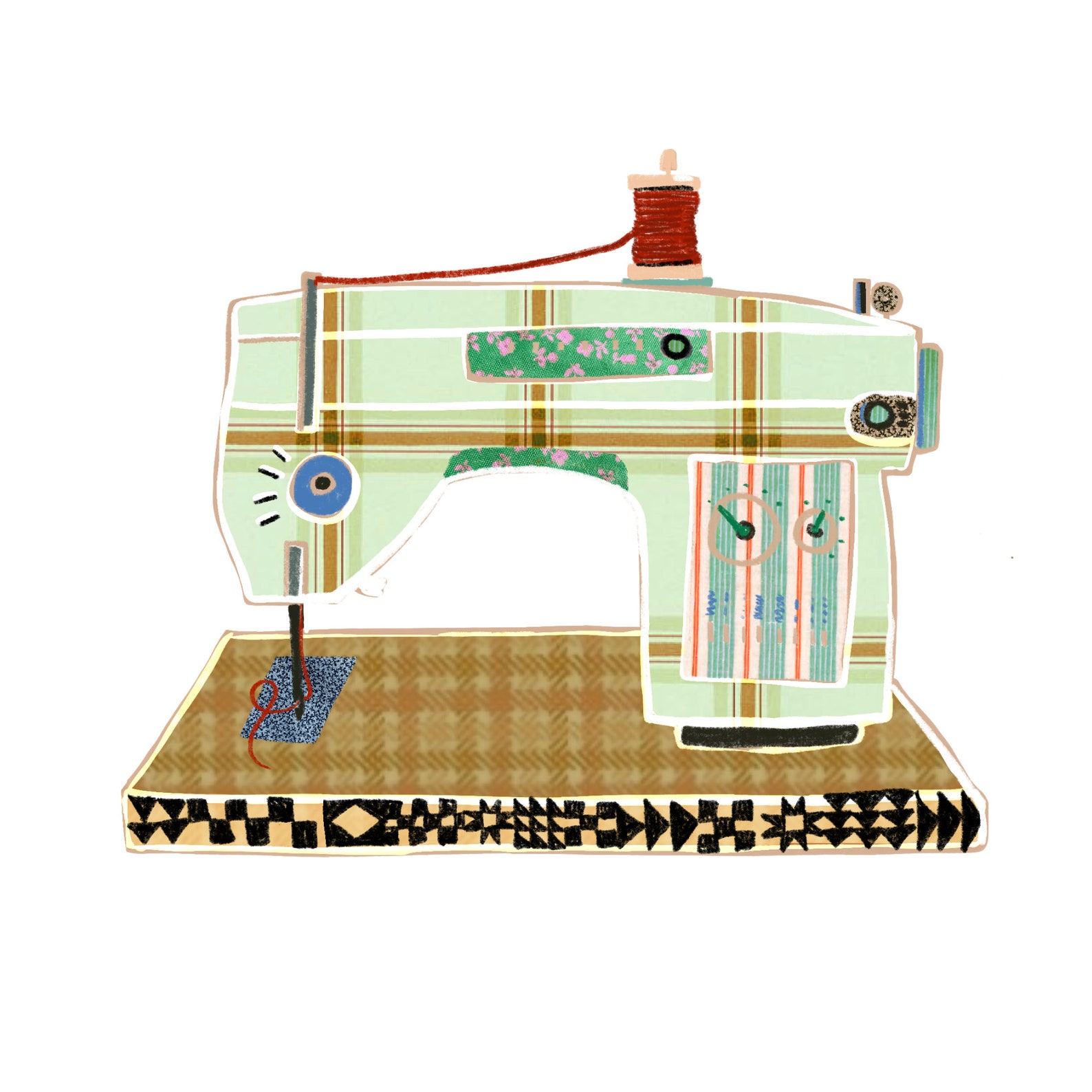 Retro Sewing Machine Sticker Quilt Sewing Stickers Vintage - Etsy