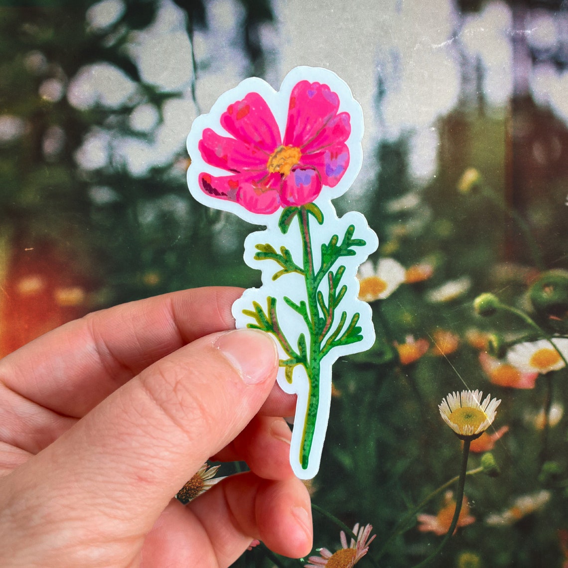 Cute Cosmo Flower Sticker - October Birth Flower Stickers, If Moms Were ...