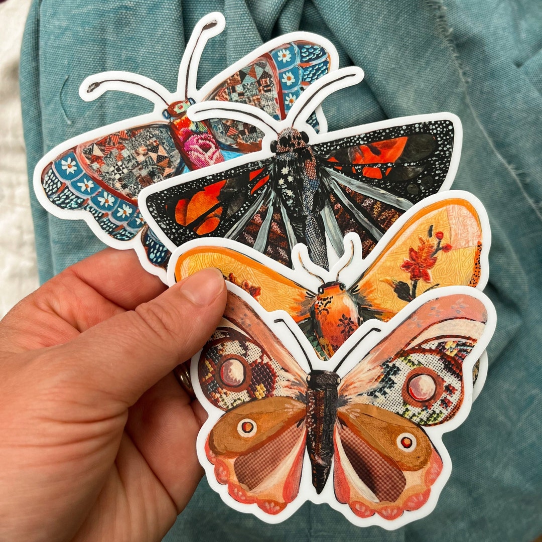 Boho Aesthetic Butterfly Sticker Pack, Granola Girl Aesthetic, Doily ...