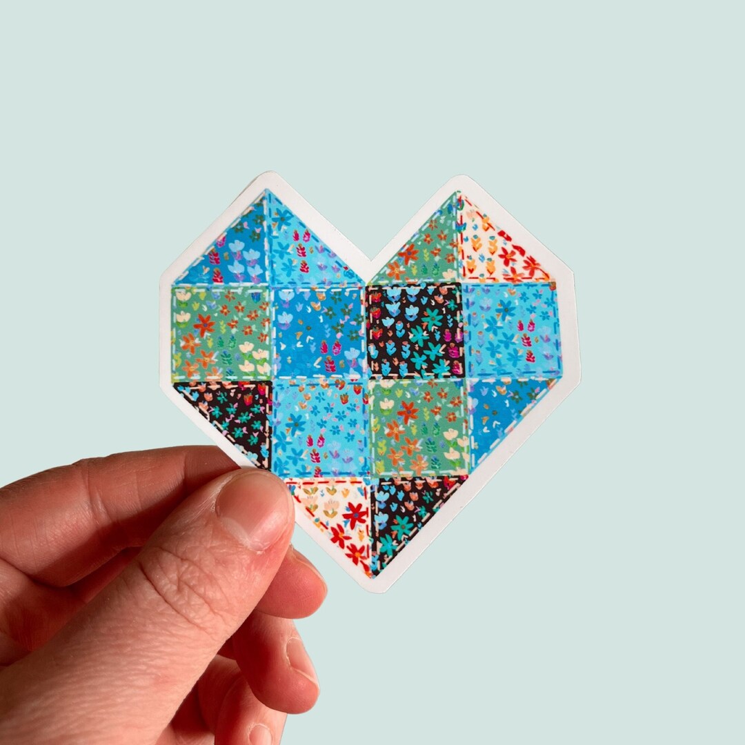 Quilt Heart Sticker, Sewing Stickers, Quilting Stickers, Quilt Lovers ...