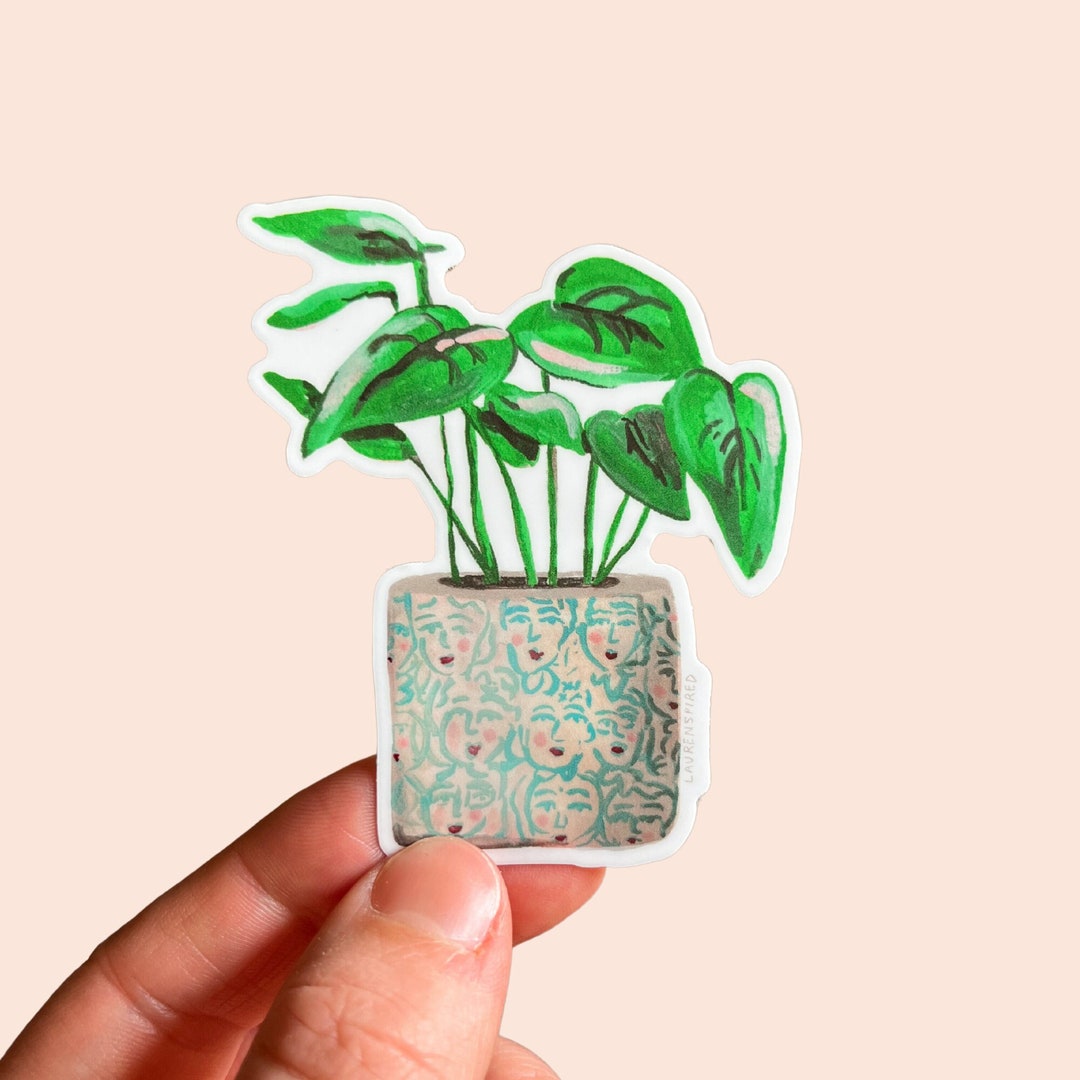 Houseplant Sticker, Plant Mom Sticker, Pothos Plant Vinyl Sticker ...