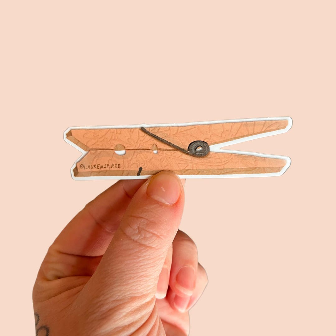 Clothespin Sticker, Laundry Vinyl Decal, Laundry Room Sticker, Country ...