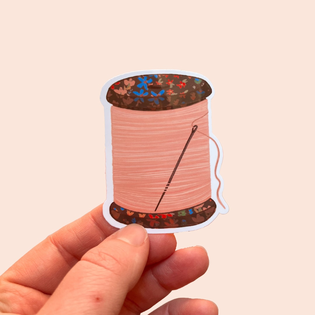 Spool of Thread Sticker, Cute Quilt Sewing Stickers, Sewing Machine ...
