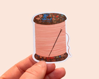 Spool of Thread Sticker, Cute Quilt Sewing Stickers, Sewing Machine ...