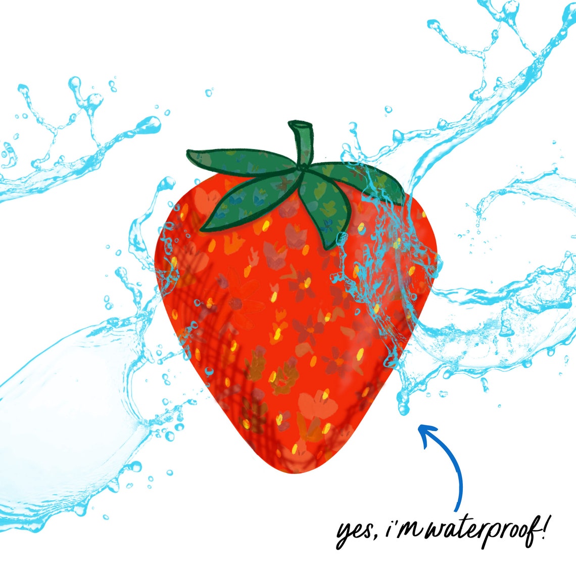 Strawberry Sticker Cute Strawberry Stickers for Water - Etsy