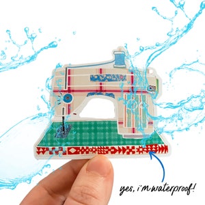 Retro Sewing Machine Sticker, Quilt Sewing Stickers, Vintage Sewing ...