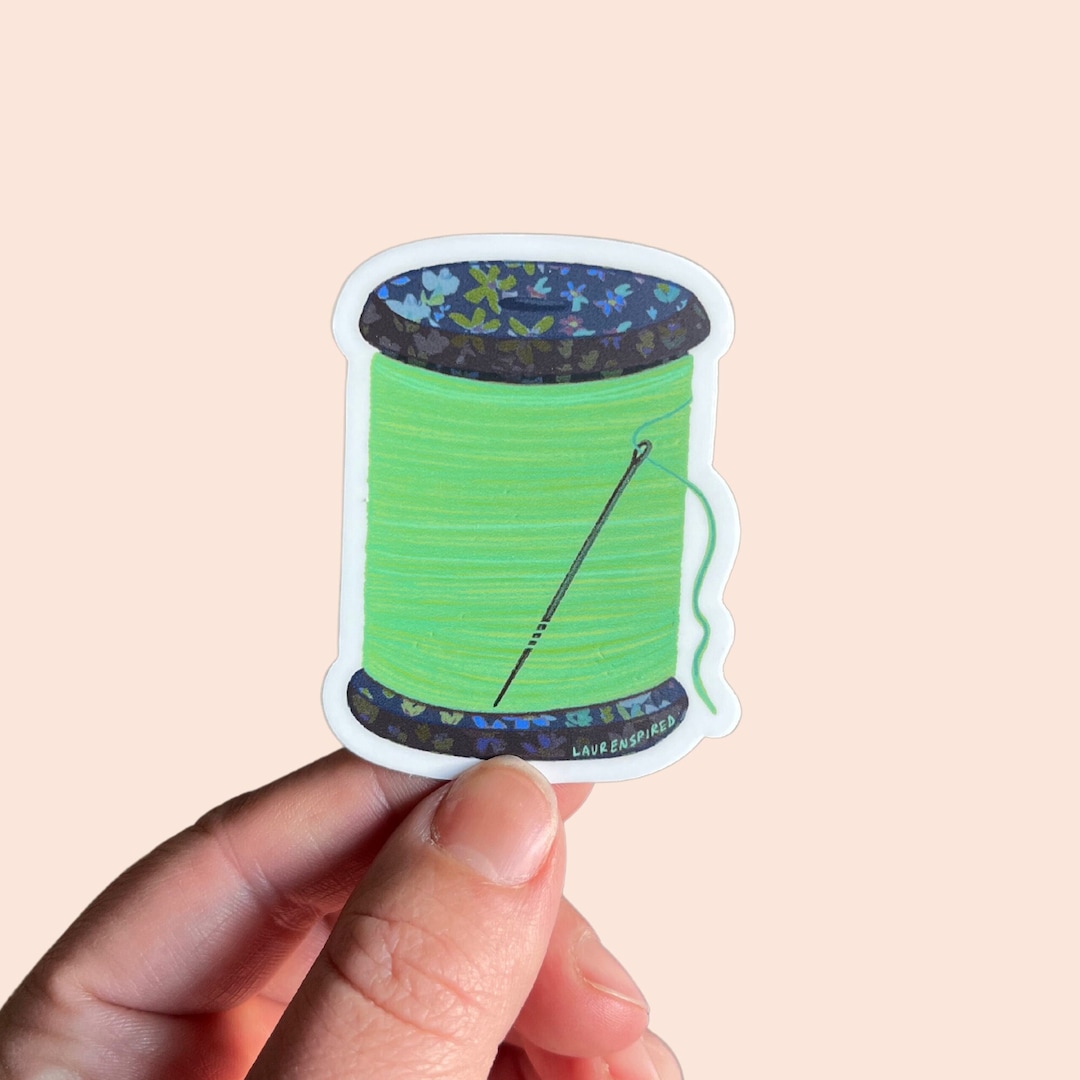 Spool of Thread Sticker, Cute Quilt Sewing Stickers, Sewing Machine ...