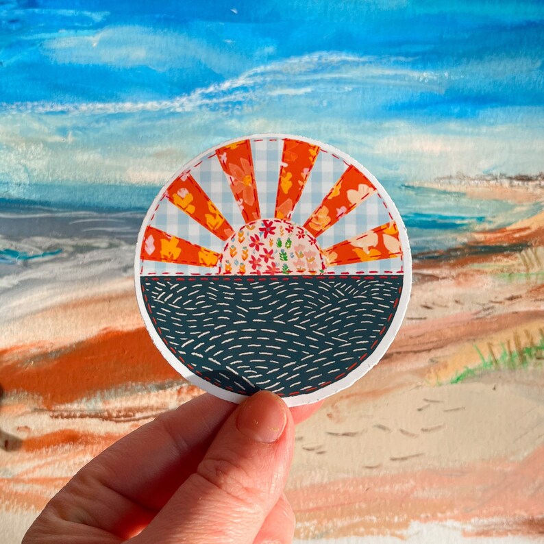 Sunrise Sticker Sun Vinyl Sticker Sun Stickers Feel Good - Etsy