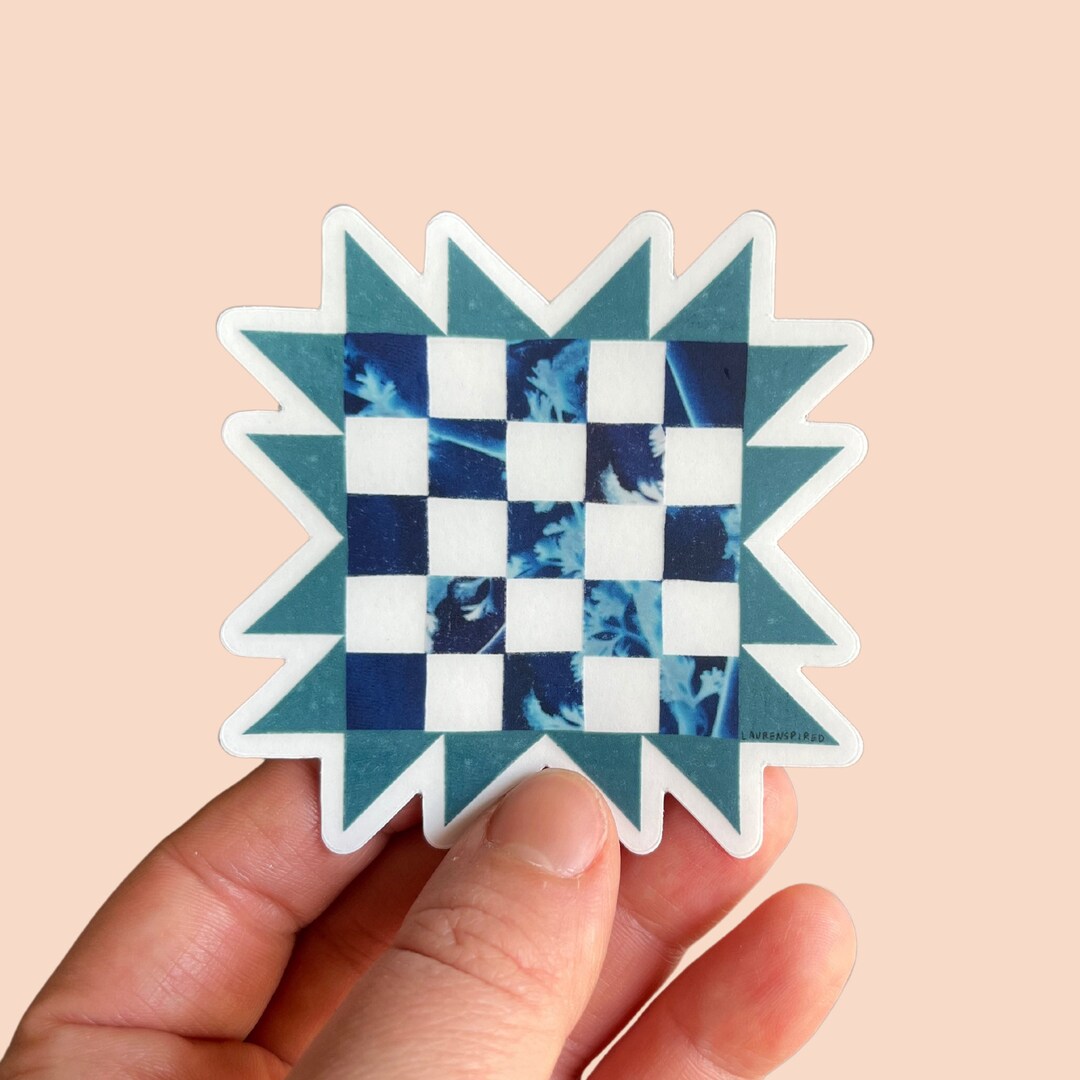 Star Quilt Block Sticker, Sewing Stickers, Quilting Stickers, Quilt ...