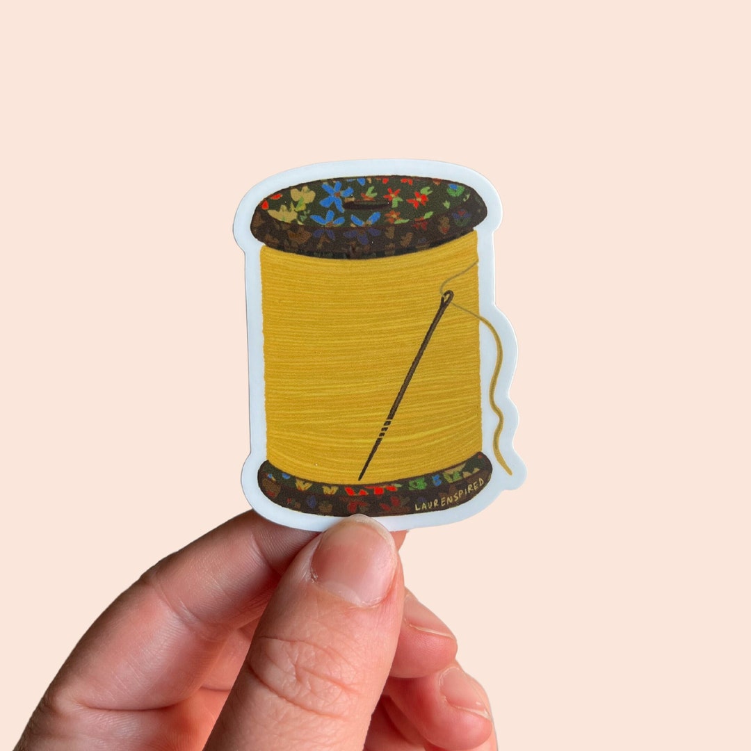 Spool of Thread Sticker, Cute Quilt Sewing Stickers, Sewing Machine ...