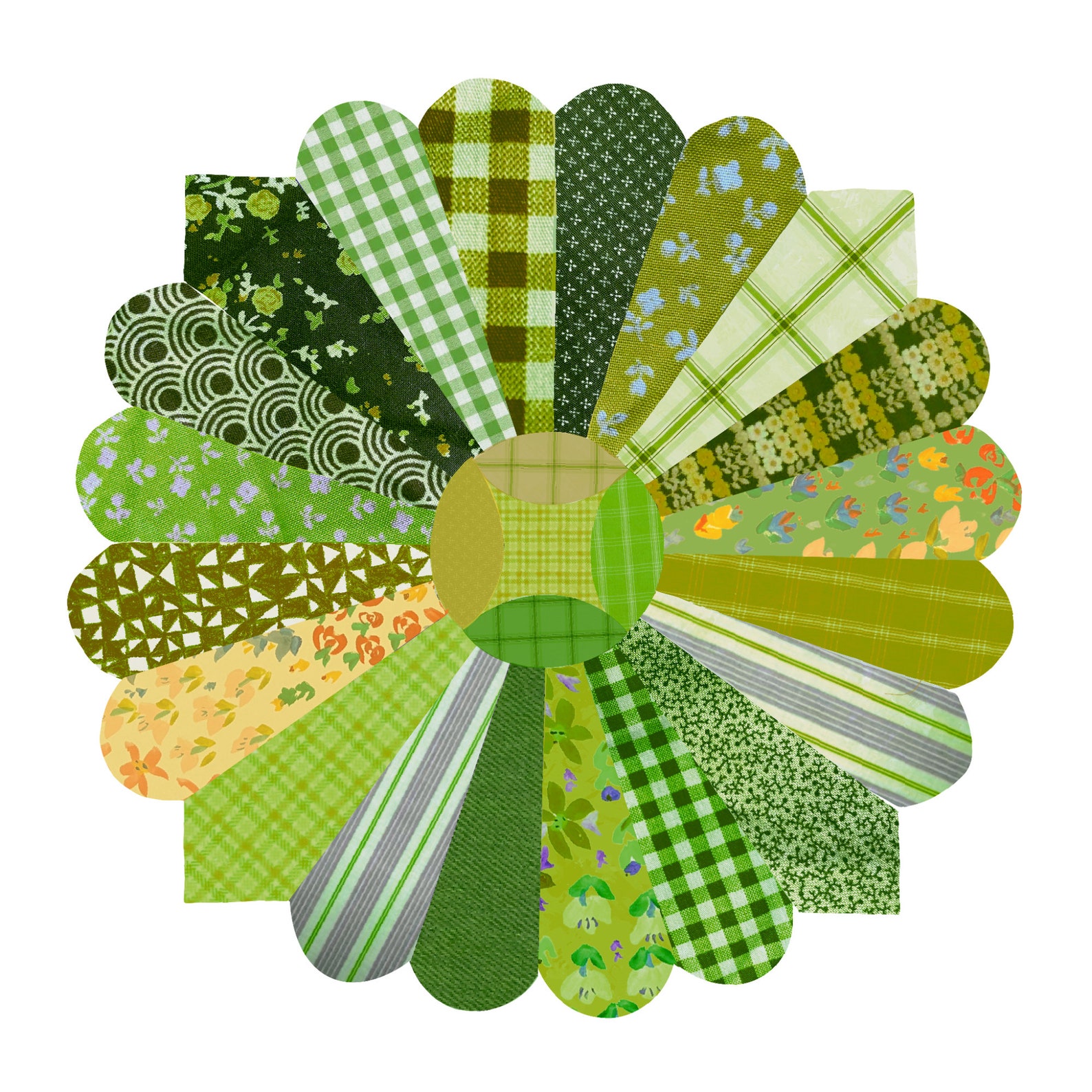 Retro Green Quilt Flower Sticker, Sewing Stickers, Quilting Stickers ...