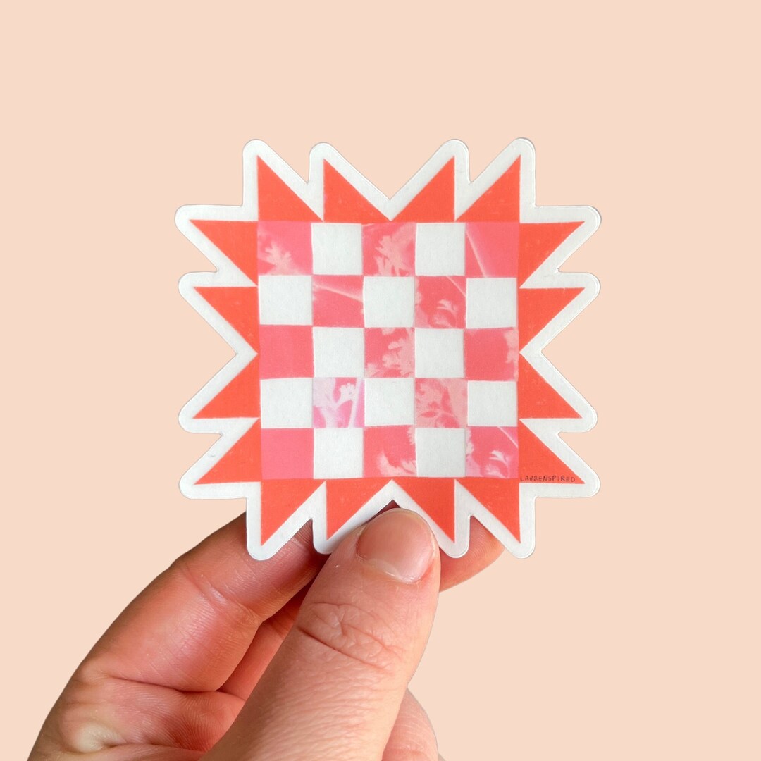 Star Quilt Block Sticker, Sewing Stickers, Quilting Stickers, Quilt ...