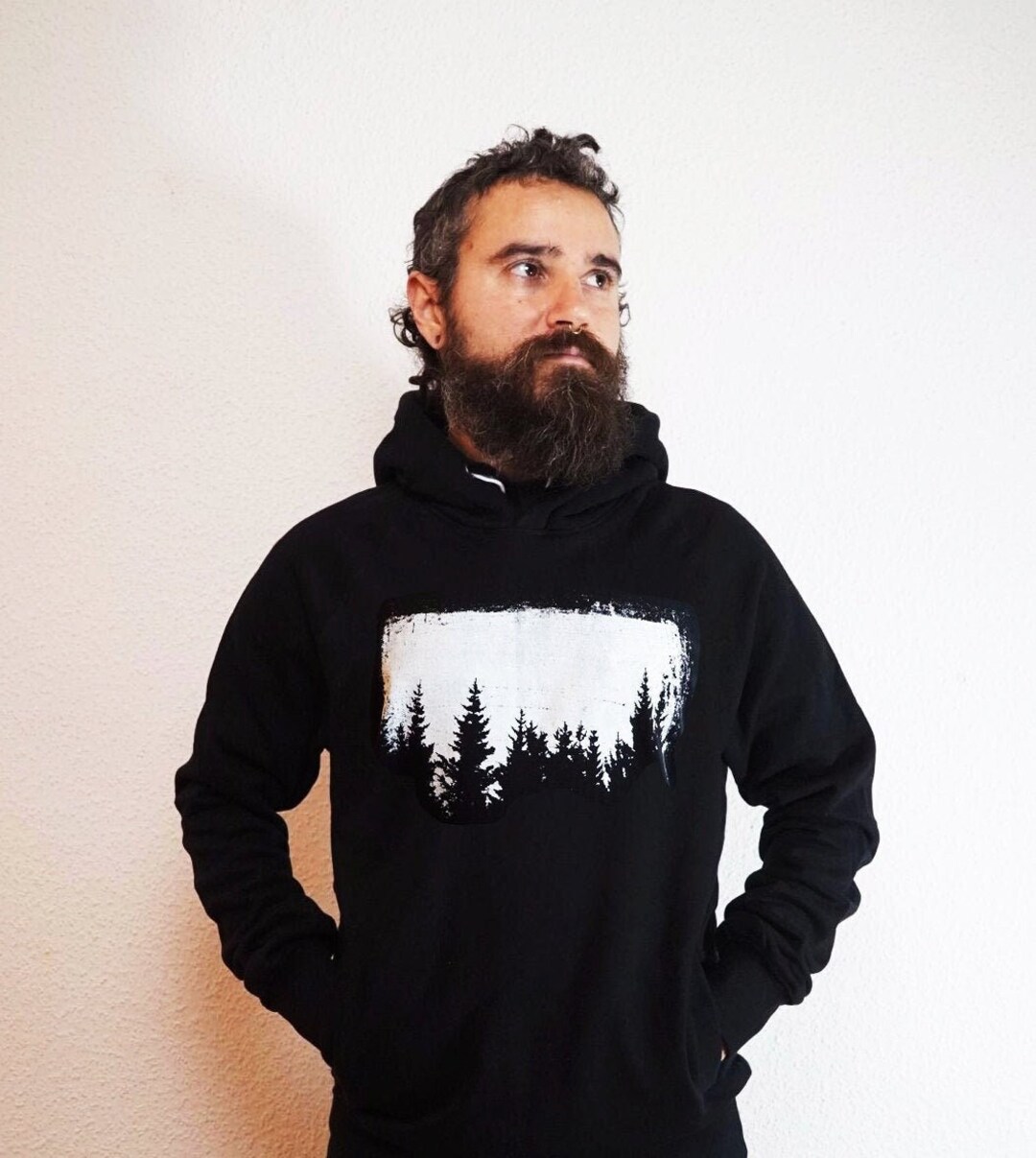 UNISEX HOODIE Organic Cotton, Mens Hooded Sweatshirt,forest Hoodie ...