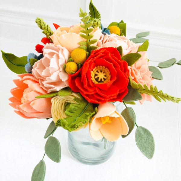 Felt Flower Bouquet - Etsy