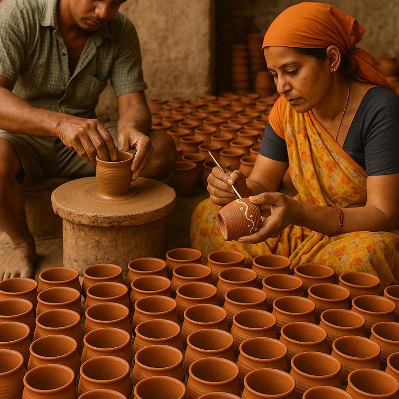 Unglazed Clay Pot - Handmade Terracotta Handi - Curd Pot Dahi Maker ...