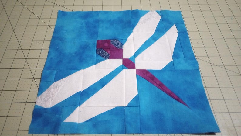 Dragonfly Quilt Block Pattern Traditional Piecing Digital Template - Etsy
