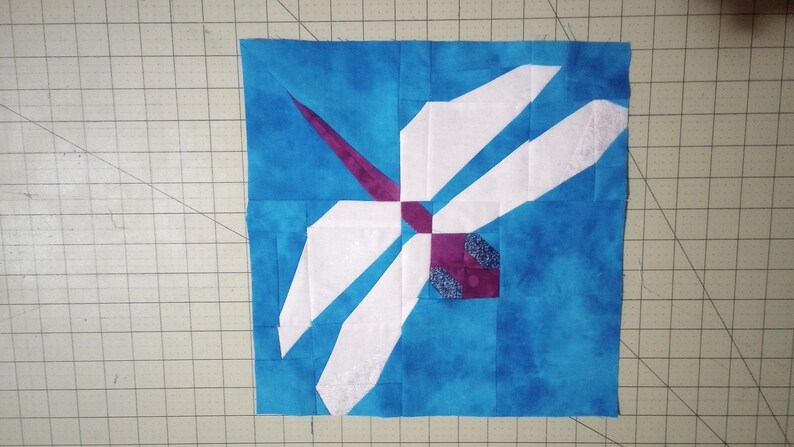 Dragonfly Quilt Block Pattern Traditional Piecing Digital Template - Etsy