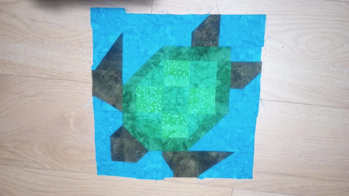 Turtle Quilt Block Pattern Traditional Piecing Digital Template - Etsy
