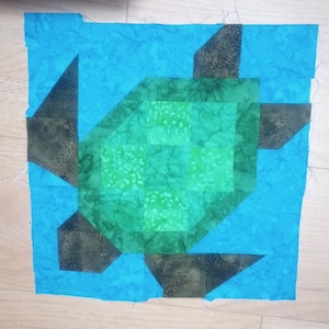 Turtle Quilt Block Pattern Traditional Piecing Digital Template - Etsy