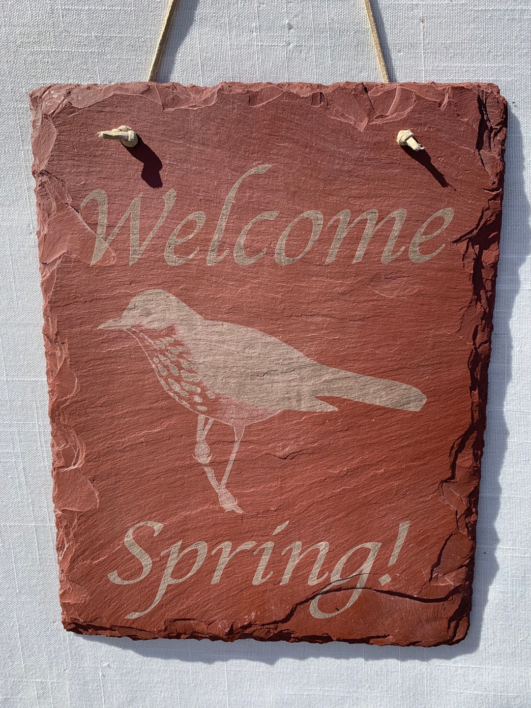 Slate Sign Welcome Spring! - Etsy