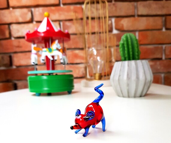 Glass Mouse Figurine Hand-blown Glass Mouse Art Miniature - Etsy