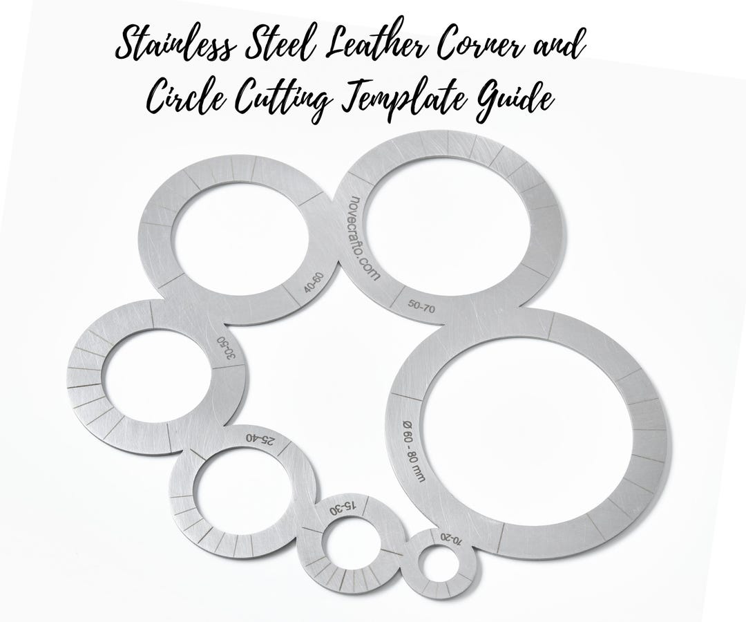 Stainless Steel Leather Corner and Circle Cutting Template Guide - Leathercraft Tool Made in the ...