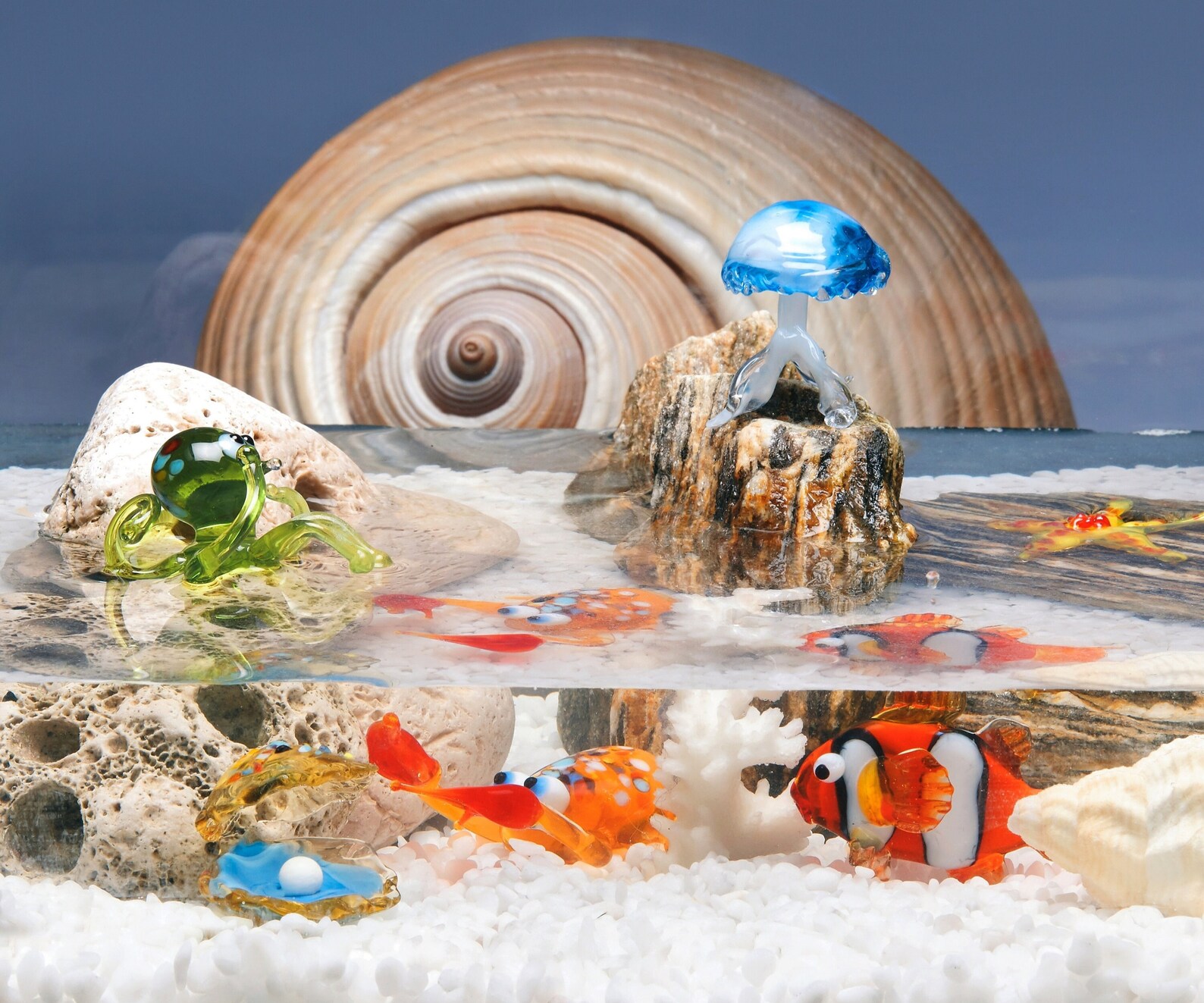 Set of 12 Aquarium Glass Fish Figurines Hand-blown Figure - Etsy