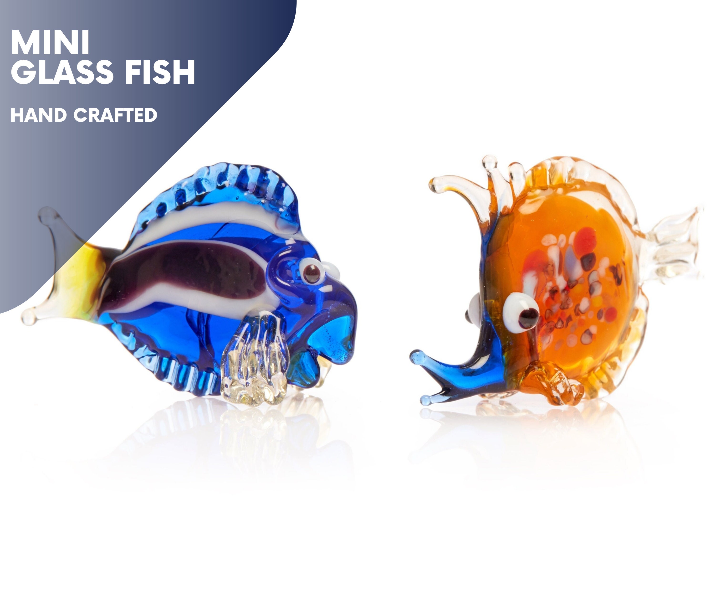 Set of 12 Aquarium Glass Fish Figurines Hand-blown Figure - Etsy