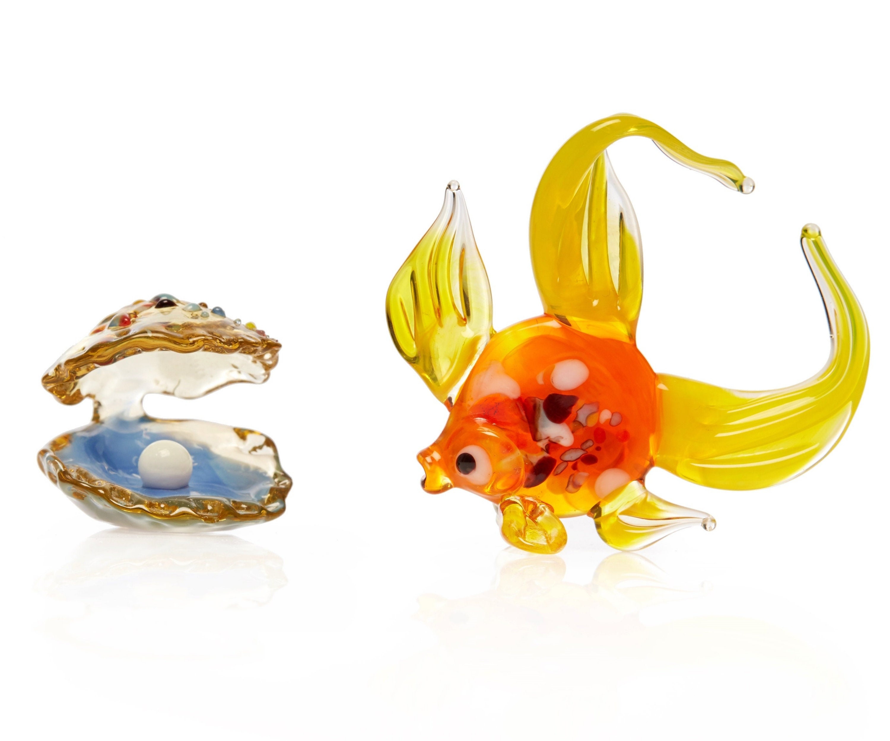 Set of 12 Aquarium Glass Fish Figurines Hand-blown Figure - Etsy