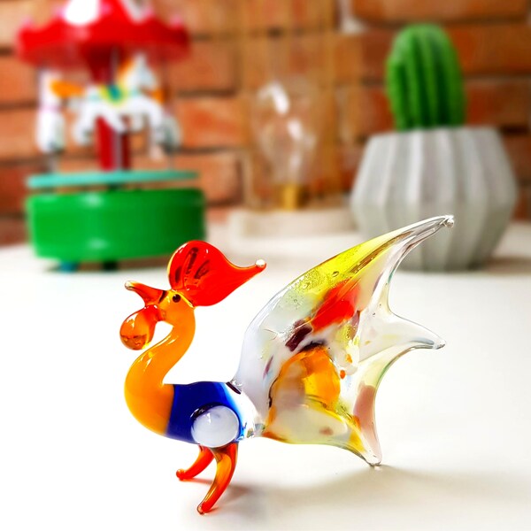 Colored Glass Chicken - Etsy