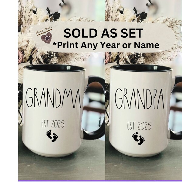 Grandma And Grandpa Mugs 2025 Etsy