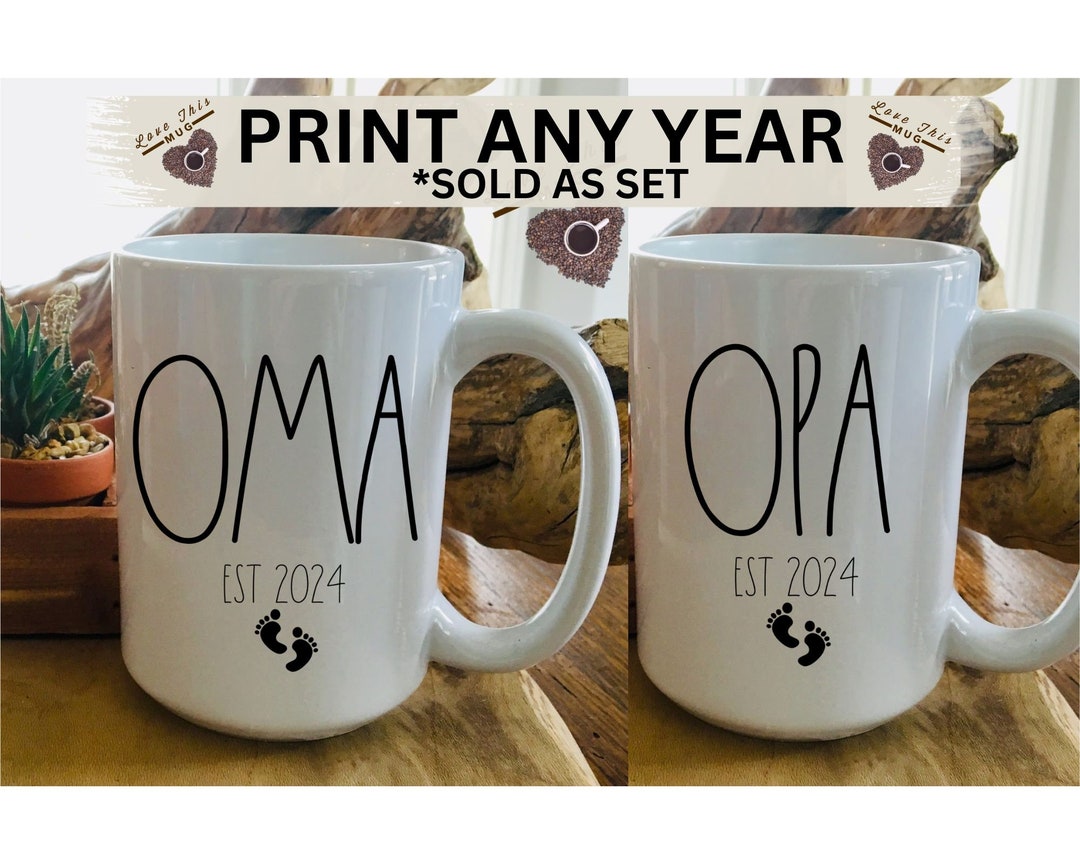 Oma Opa Mug Set, Oma and Opa Gifts, New Grandparents Gift, German ...