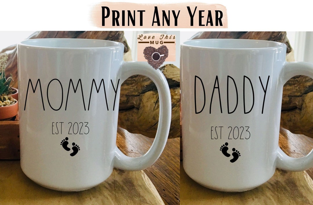 Mommy Daddy Mug Set Mommy and Daddy Mugs for New Parents - Etsy UK