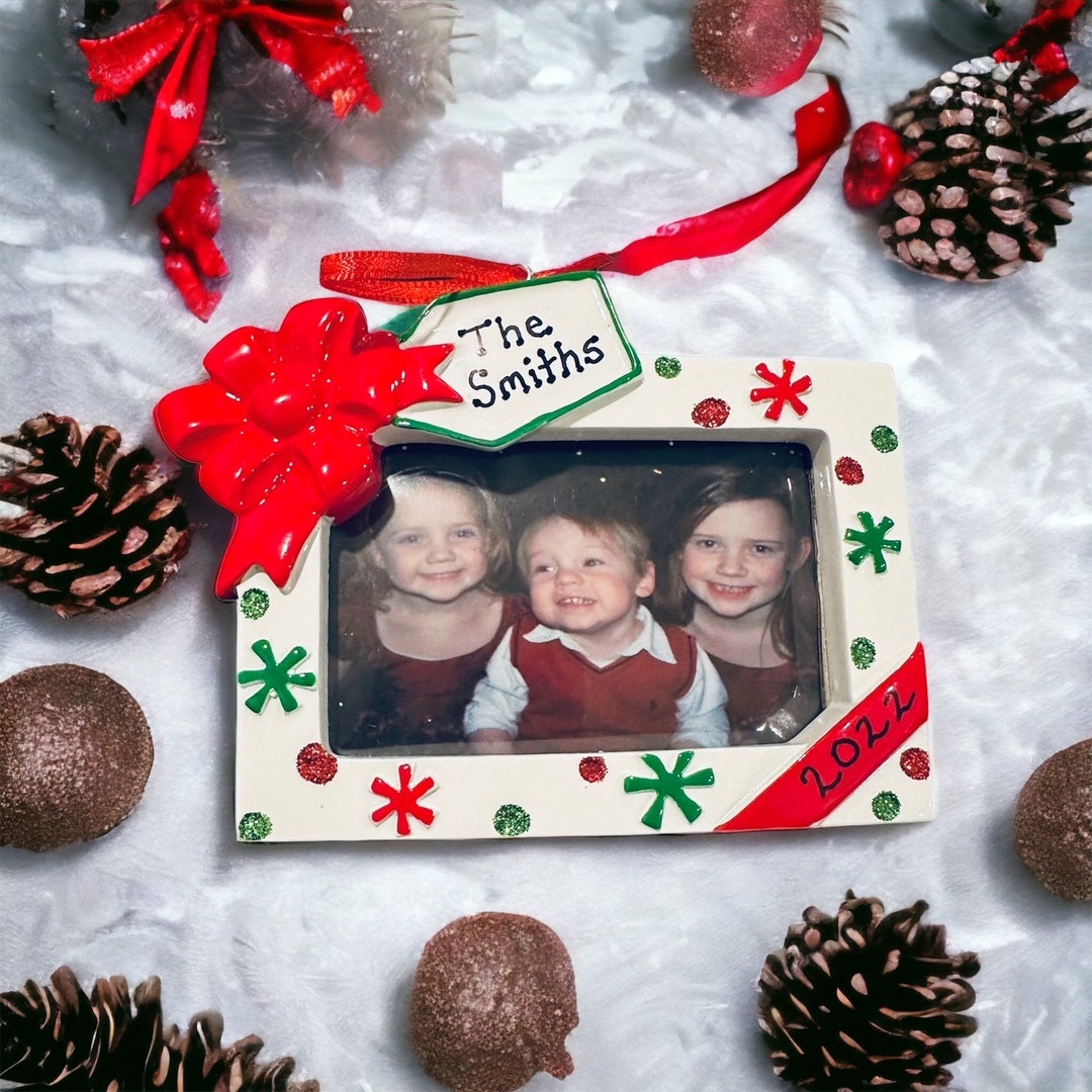 Personalized Photo Frame Christmas Ornament - Christmas Gift Photo ...