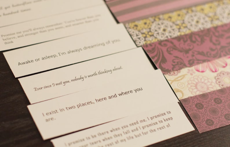 365 Days of Love Notes Printed and Cut.. Sweetheart Quotes.. Reasons ...