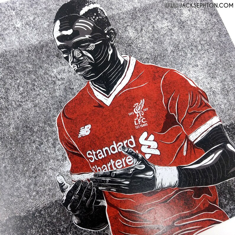 Sadio Mané Art Print • Liverpool FC • A4 Square • Artist Signed - Etsy