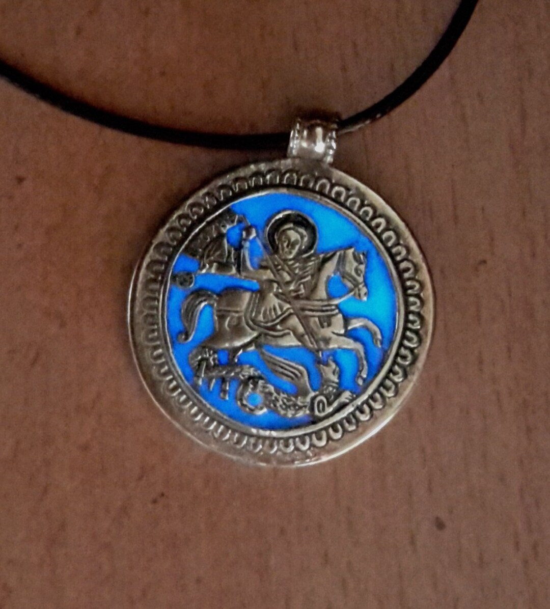 Glow in Dark Amulet. Christianity Symbol. Open Work Pendant St. George ...