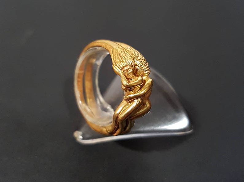 Gold Plated Sterling Silver Lesbian Ring. Promise Ring. Couple - Etsy