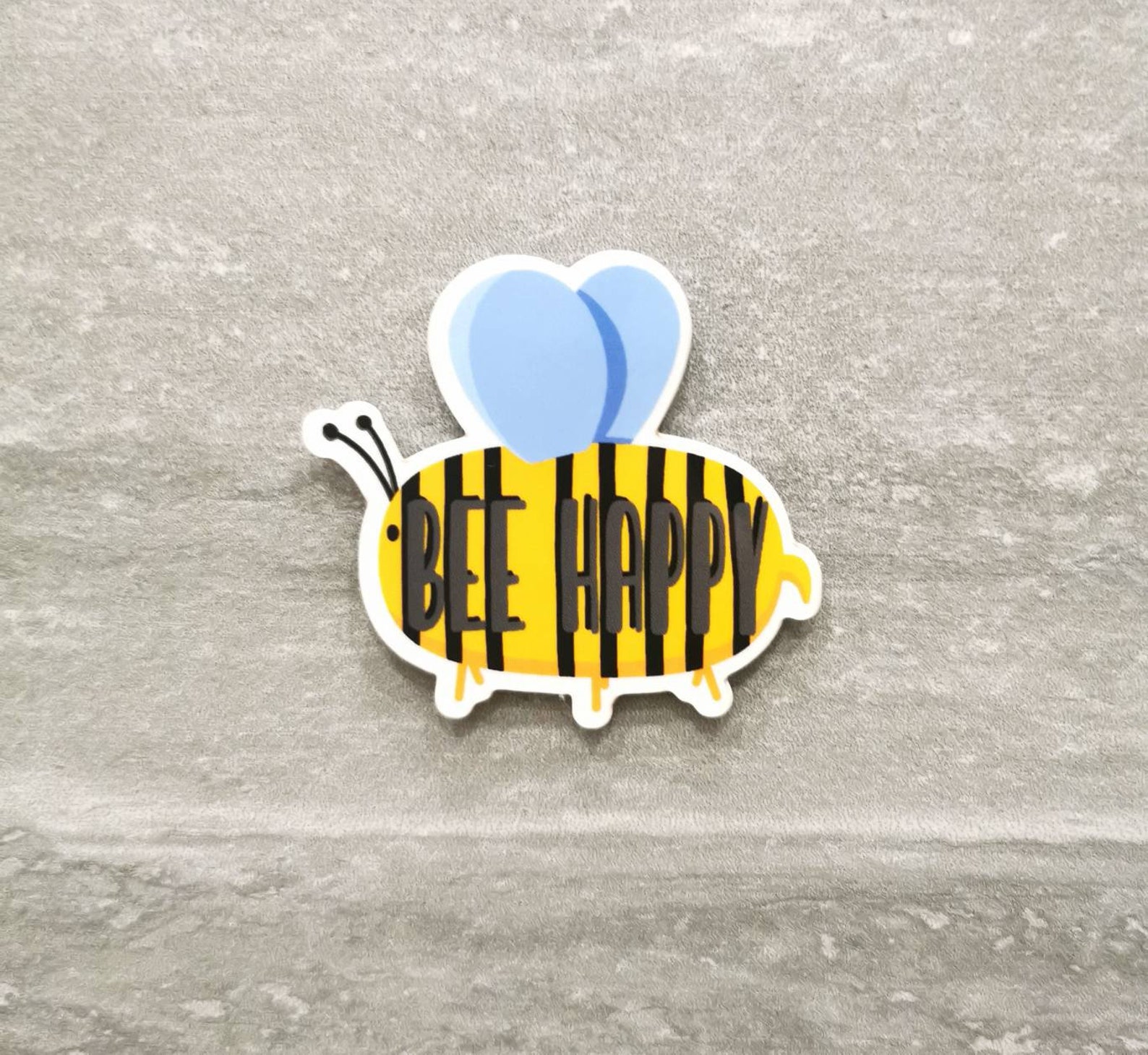 Cute 'Bee Happy' Sticker | Etsy