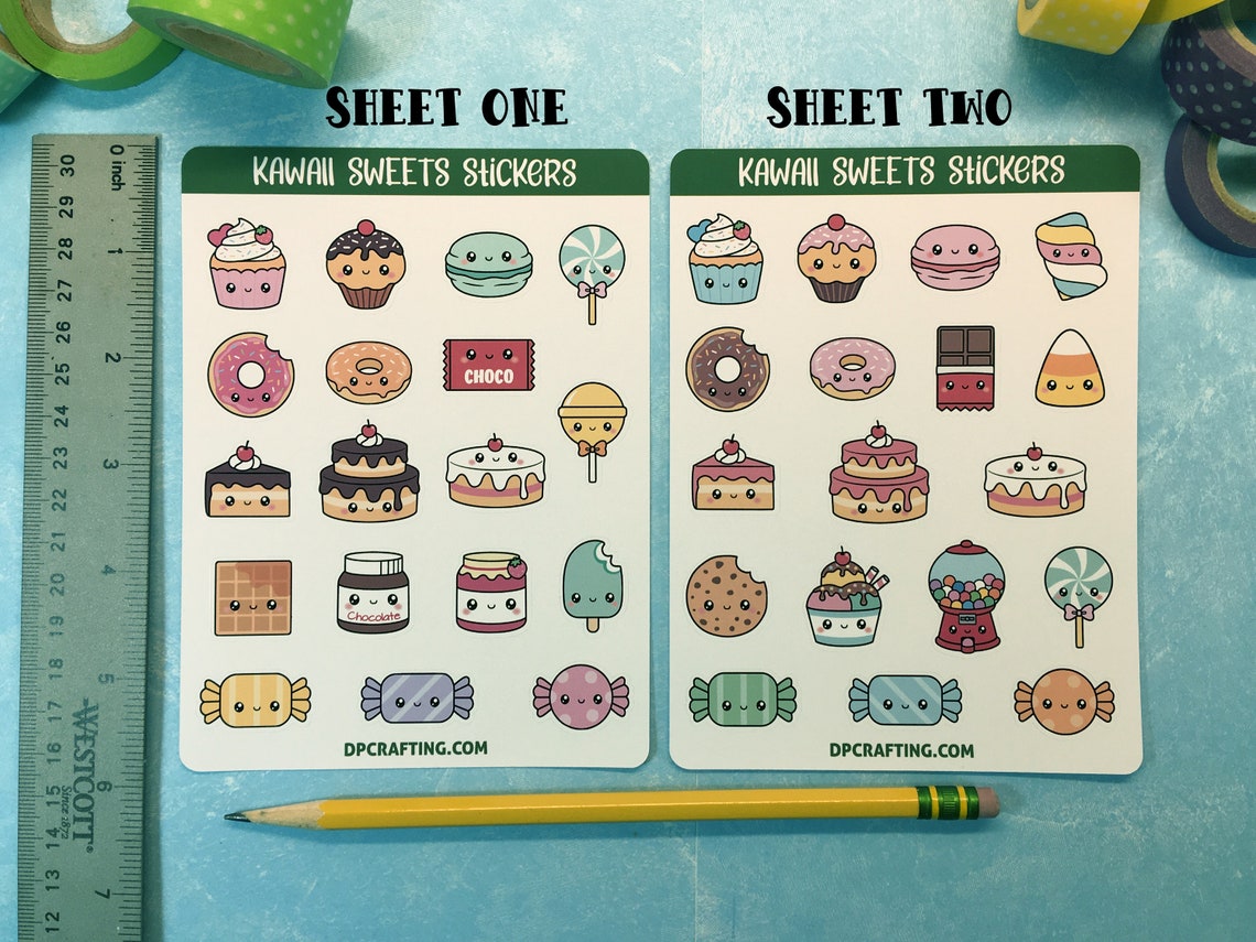 Kawaii Sweets Sticker Set Cute Stickers Planner Stickers | Etsy