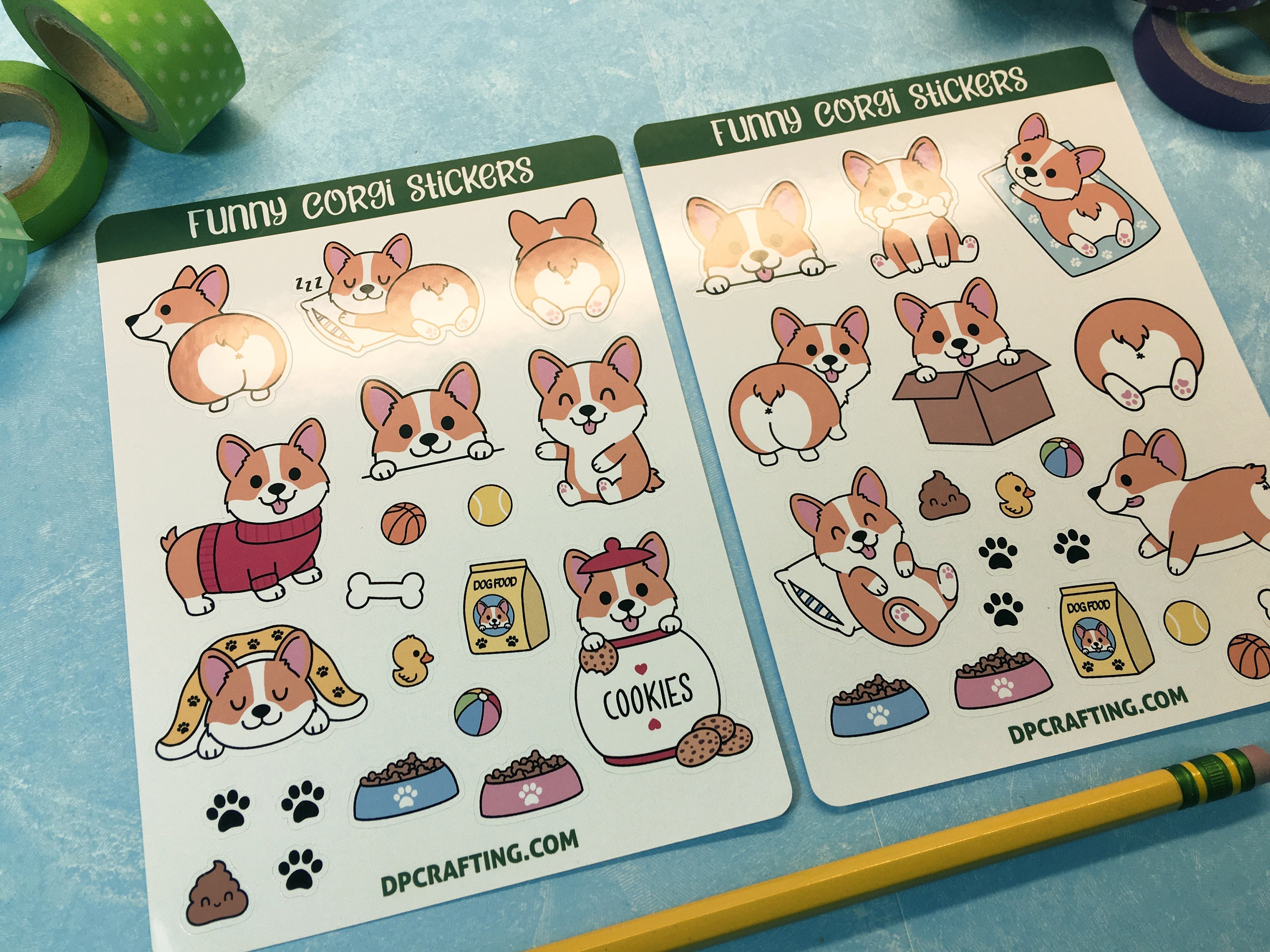 Kawaii Corgi Stickers, Sticker Sheets, Planner Stickers, Dog Stickers ...