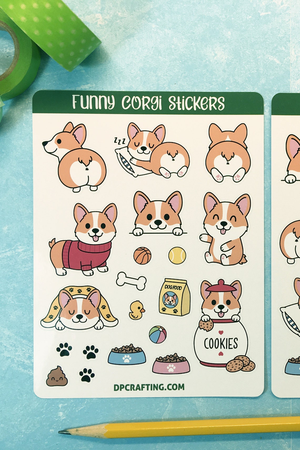 Kawaii Corgi Stickers, Sticker Sheets, Planner Stickers, Dog Stickers ...