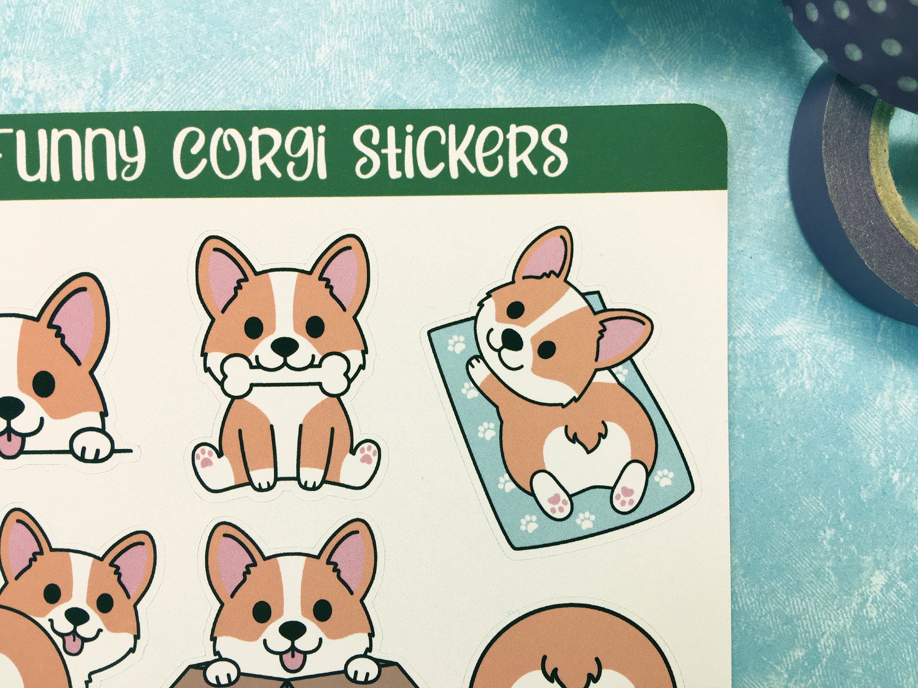Kawaii Corgi Stickers, Sticker Sheets, Planner Stickers, Dog Stickers ...