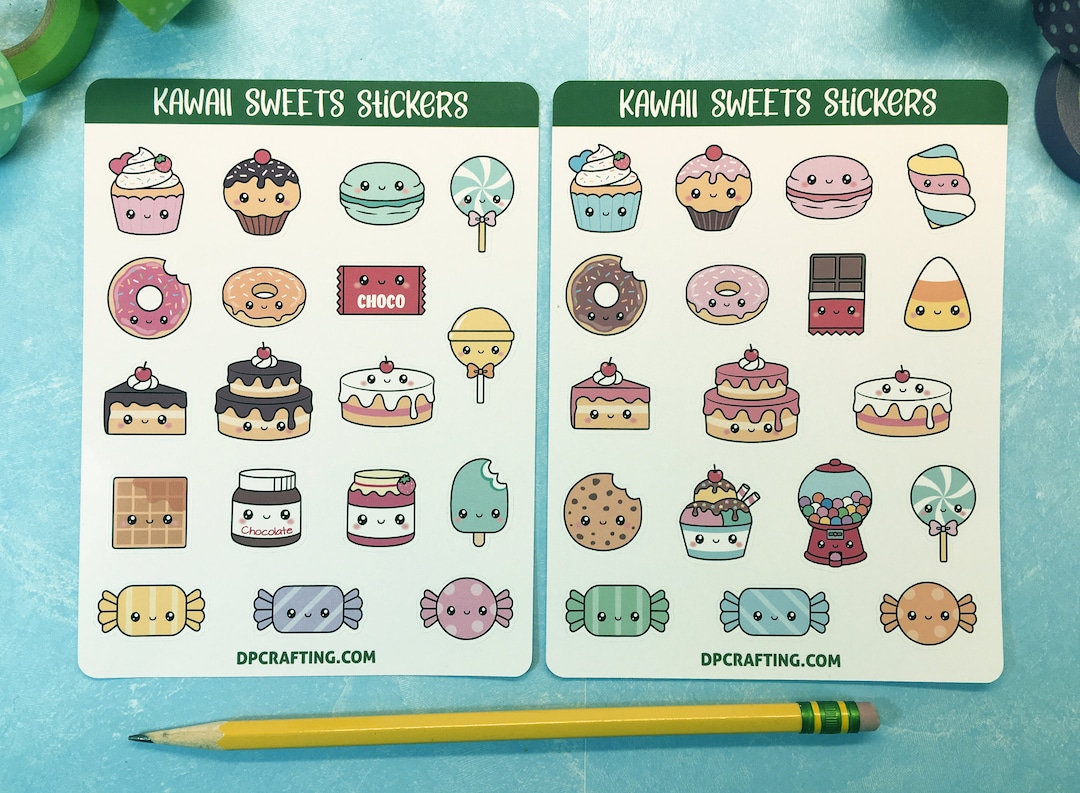 Kawaii Sweets Sticker Set, Cute Stickers, Planner Stickers, Bakery ...