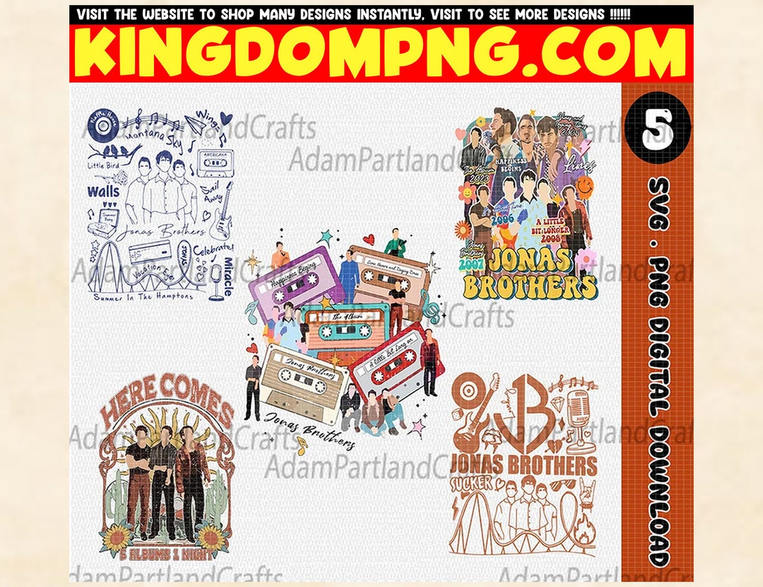 Files Vintage Jonas Brothers PNG Jonas Five Albums One Night - Etsy